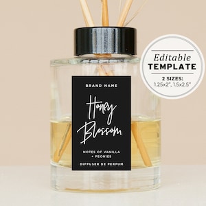 Willow Minimalist Reed Diffuser Label Template - 2 Sizes: 1.25x2" / 1 ...