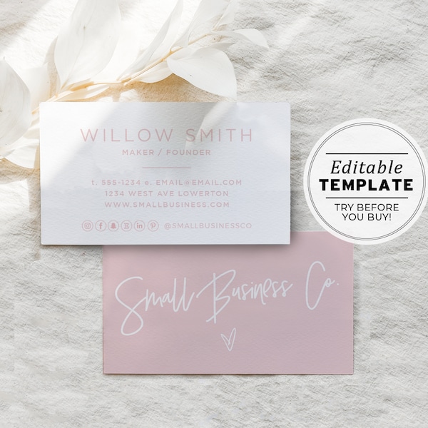 Business Card Template - Etsy