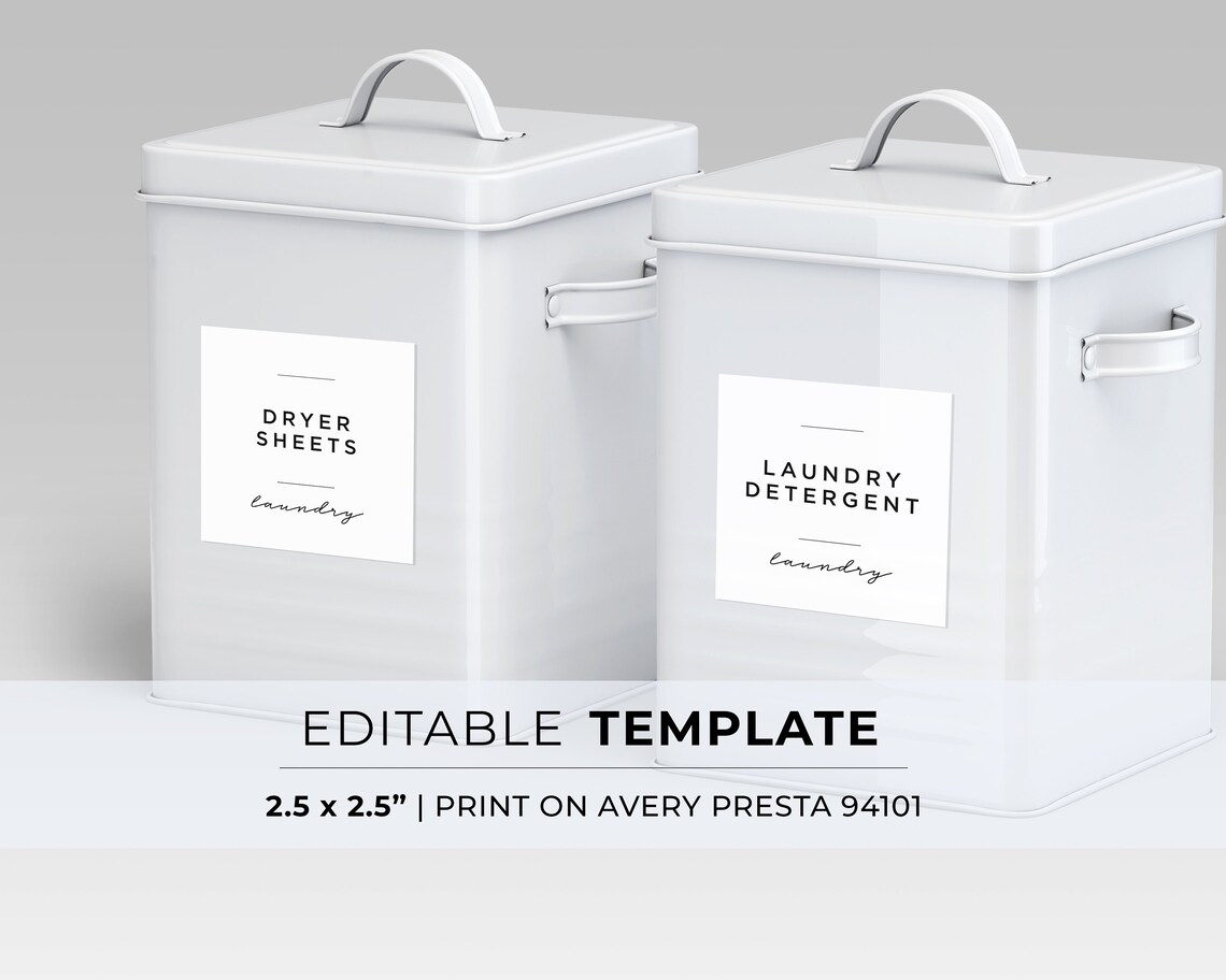 Minimalist Laundry Organization Label Templates Home - Etsy