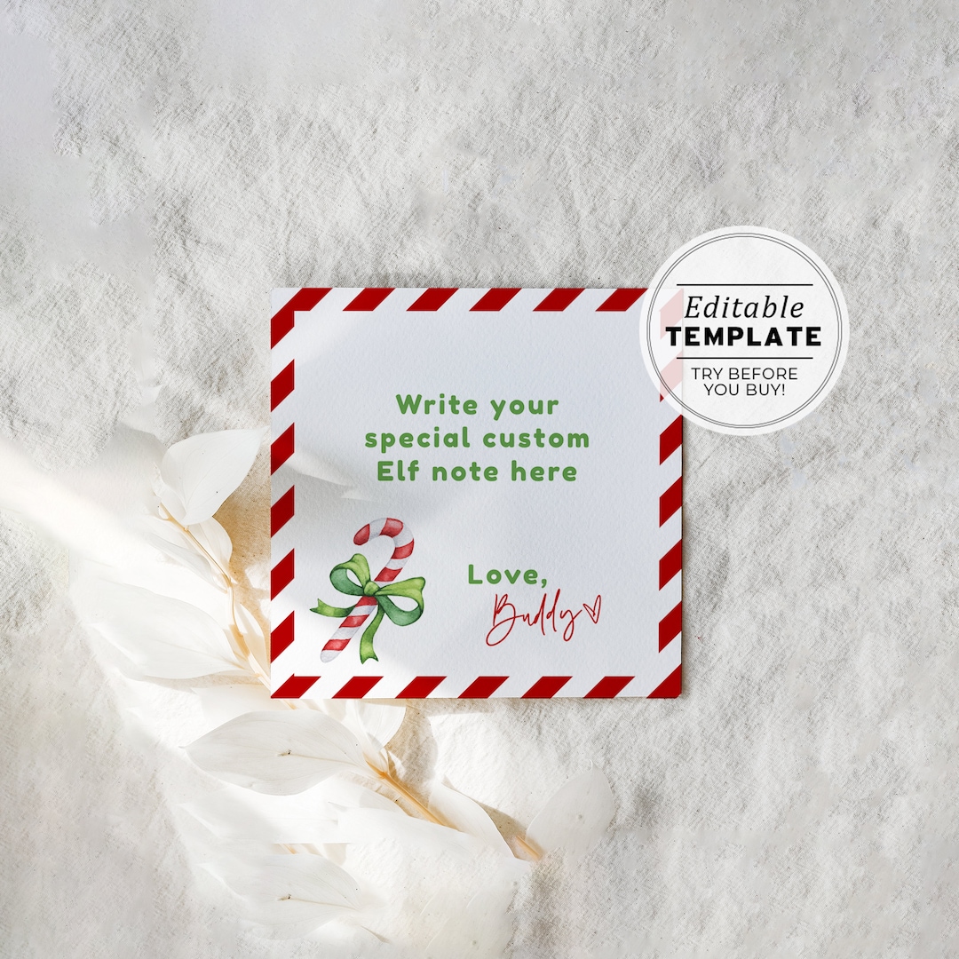 Note From Your Elf, Christmas Elf Note, Christmas Elf Letter, Elf ...