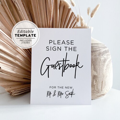 Juliette Wedding Welcome Sign Template Minimalist Wedding - Etsy