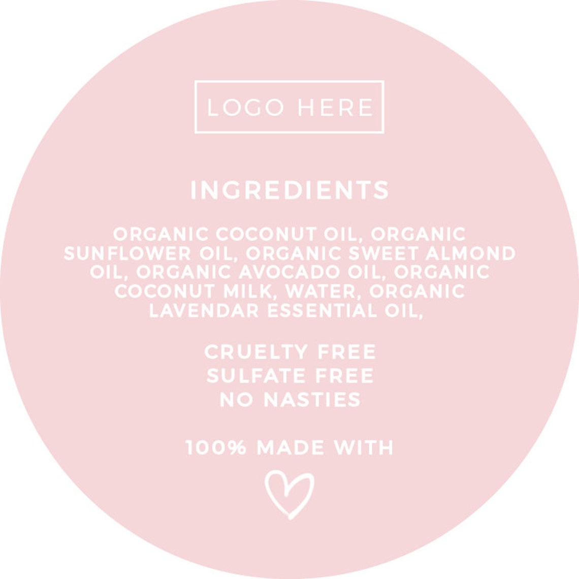 Blush Ingredients Label Template Jar Label 3 Sizes 3 | Etsy