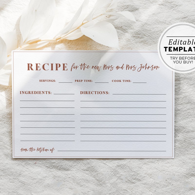 Recipe for the Bride - Etsy