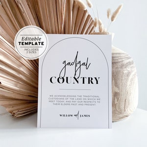 Editable Acknowledgement of Country Sign, First Nations, Indigenous ...