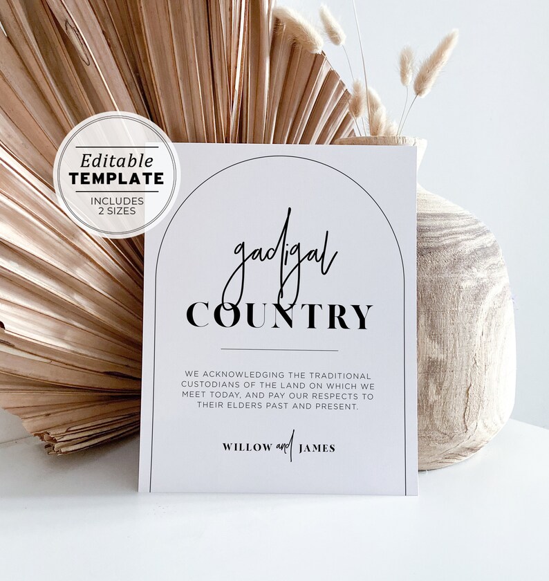 Editable Acknowledgement of Country Sign, First Nations, Indigenous ...