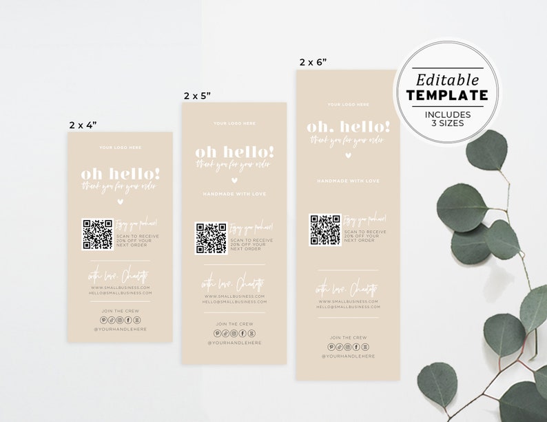 Scandi Minimalist Box Packaging Label 3 Sizes: 2x4" / 2x5" / 2x6 ...