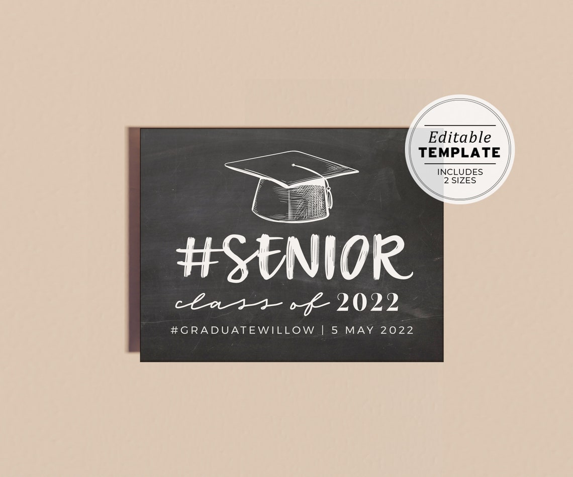 Chalkboard Look Printable Senior Graduation Senior Pictures | Etsy