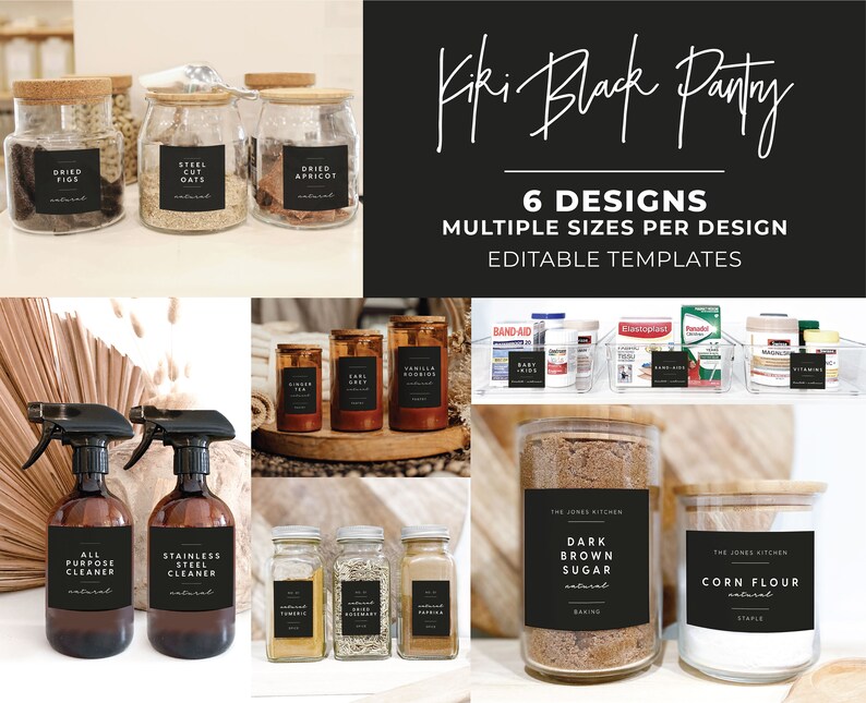 Pantry Label Template Bundle, Minimalist Pantry Printable | EDITABLE ...