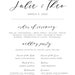 Classic Wedding Order of Ceremony Sign, Editable Template, Printable ...