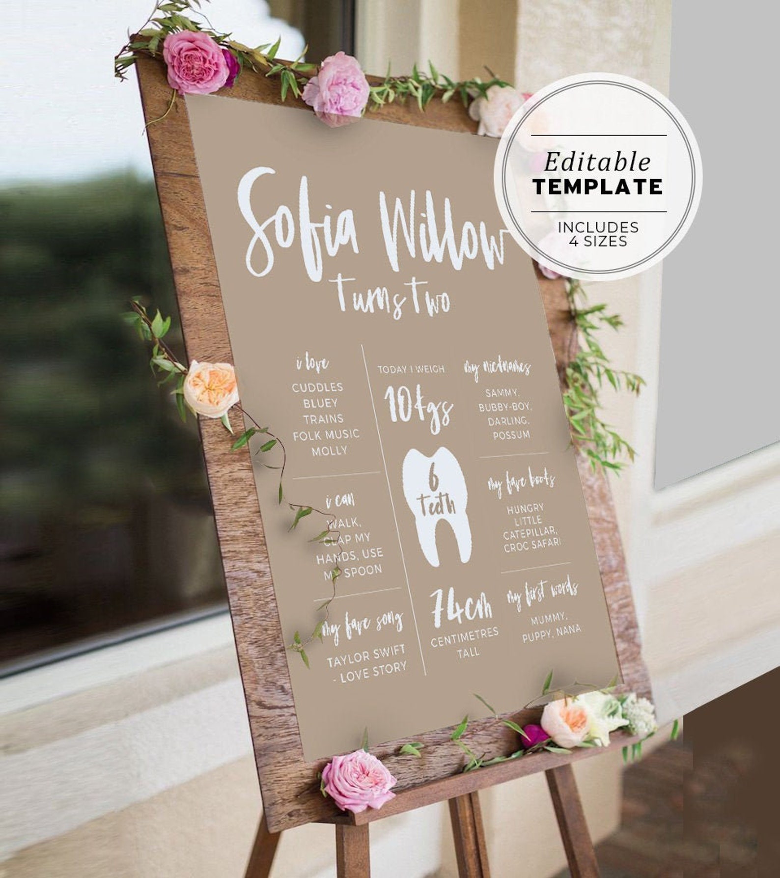 Koko Birthday Milestone Poster Minimalist Birthday Board | Etsy