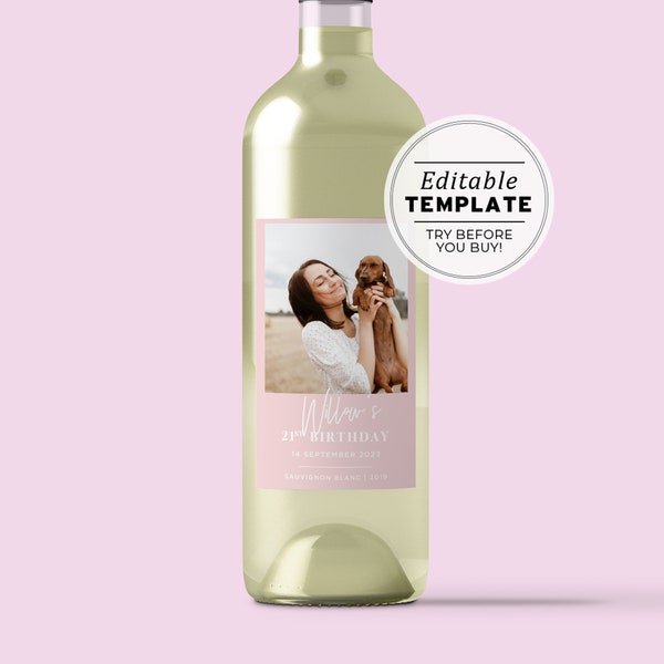 Personalized Wine Bottles for Birthday - Etsy