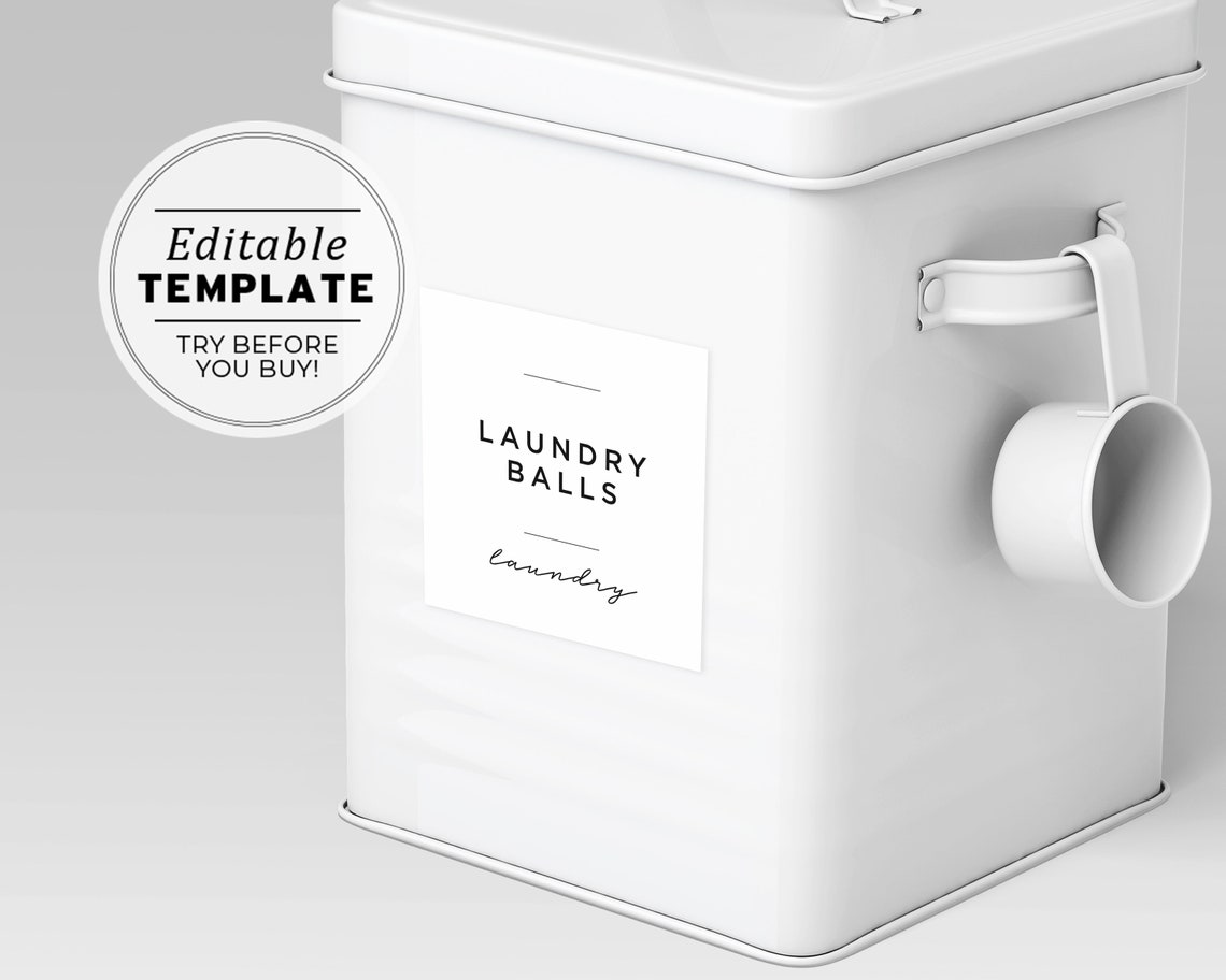 Minimalist Laundry Organization Label Templates Home - Etsy