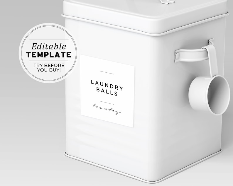 Minimalist Laundry Organization Label Templates Home - Etsy