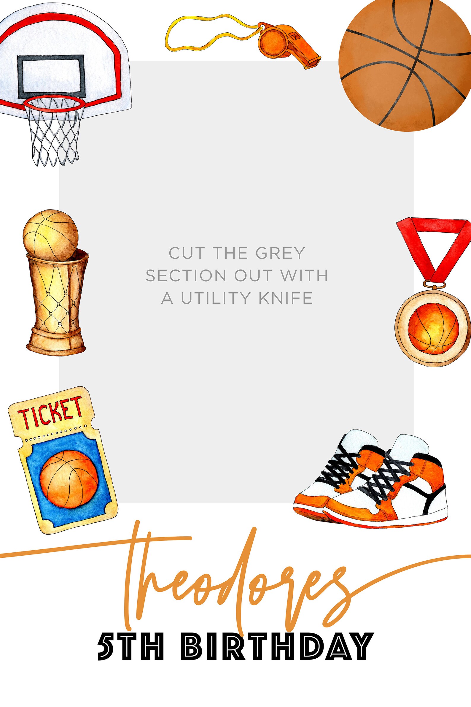 Minimalist Basketball Theme Kids Photo Frame Prop Frame - Etsy