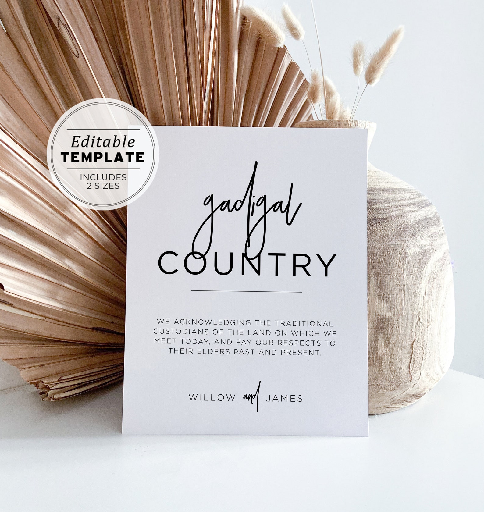 Editable Acknowledgement of Country Sign, First Nations, Indigenous ...