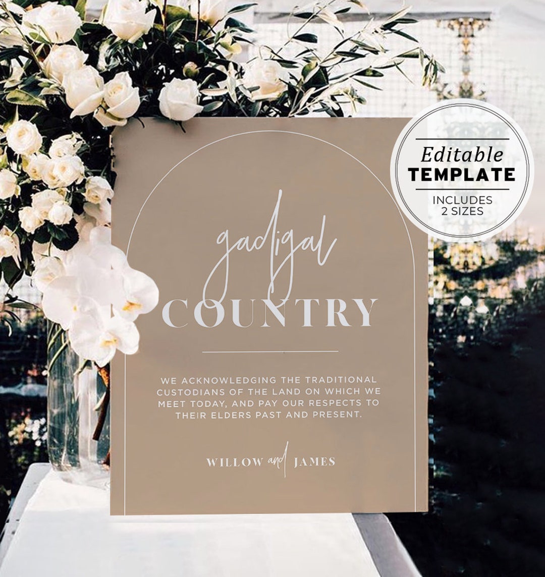 Editable Acknowledgement of Country Sign, First Nations, Indigenous ...