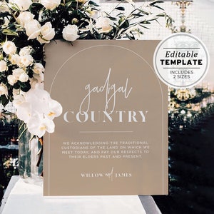 Editable Acknowledgement of Country Sign, First Nations, Indigenous ...