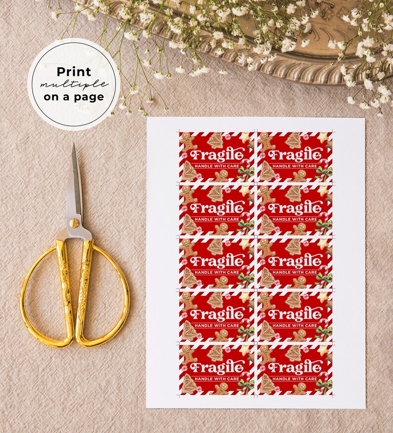 Santa Fragile Sticker, Fragile Present Label, Christmas Fragile Gift ...