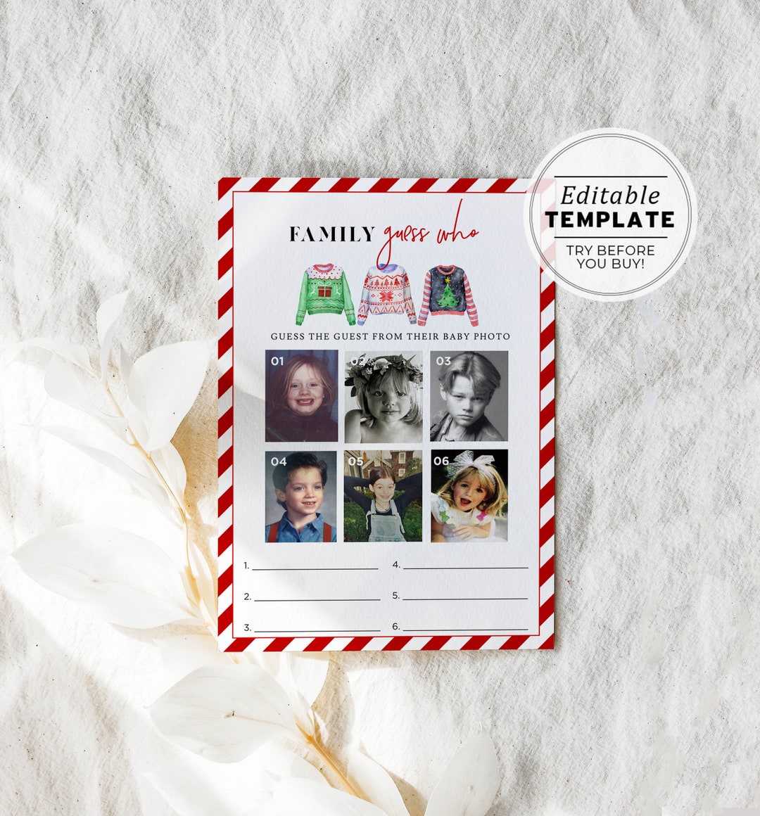 Christmas Guess Who Photo Game, Holidays Who Am I Game, Christmas Party ...