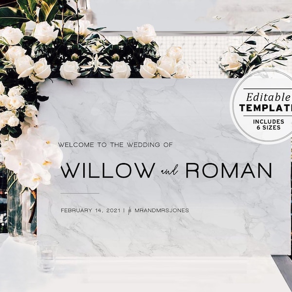 Marble Wedding Sign - Etsy