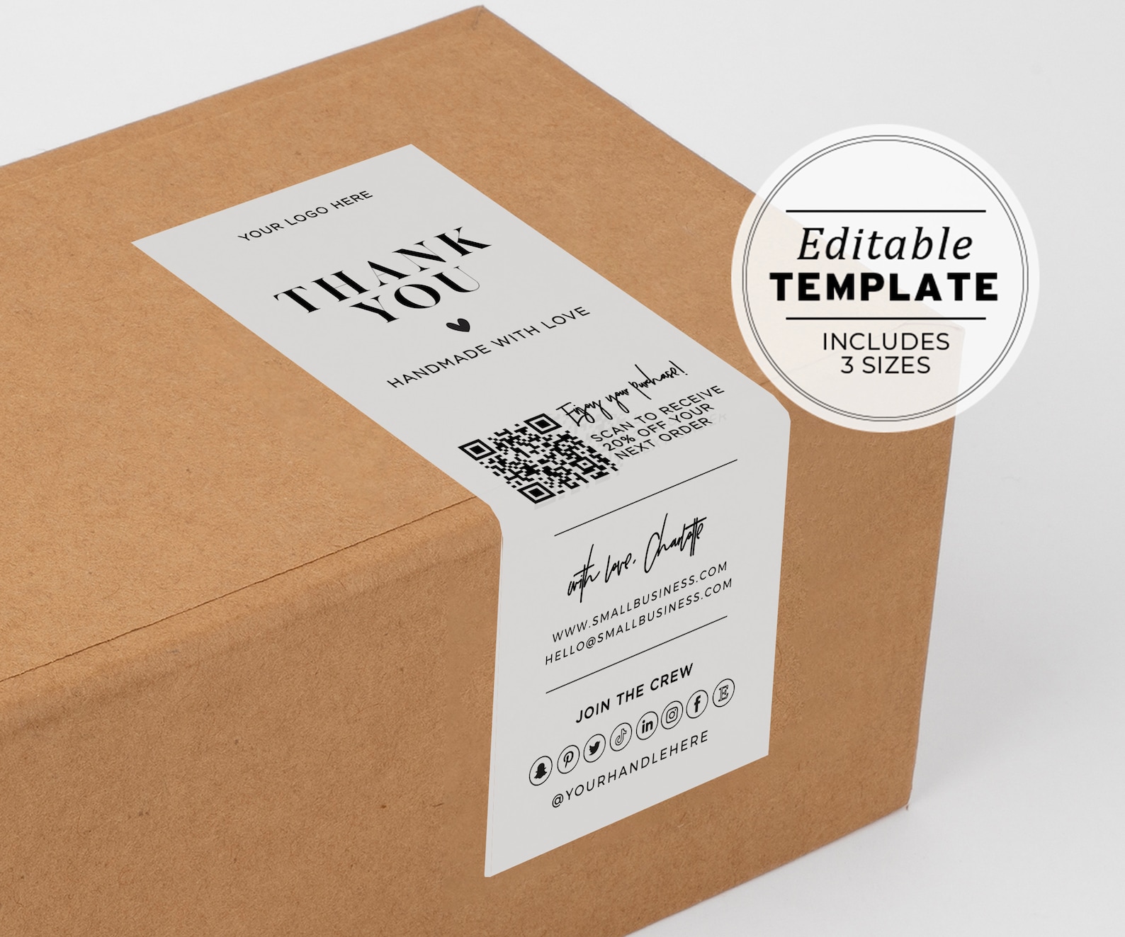 Minimalist Box Packaging Label 3 Sizes: 2x4 / 2x5 - Etsy