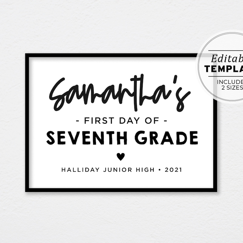 First Day of 8th Grade - Etsy