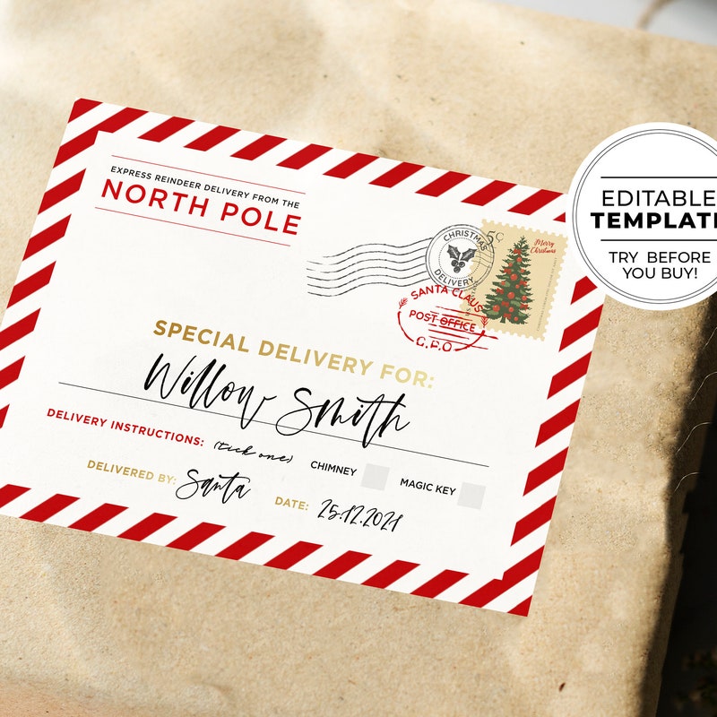 North Pole Mail Sticker - Etsy