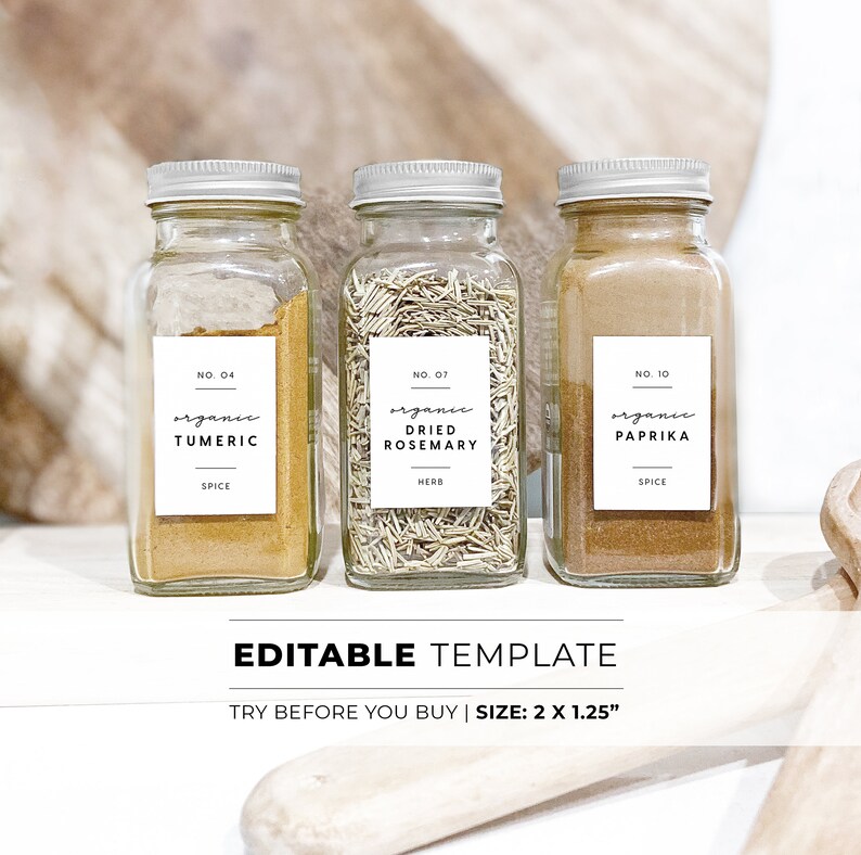 Pantry Label Template Bundle Minimalist Pantry Printable | Etsy