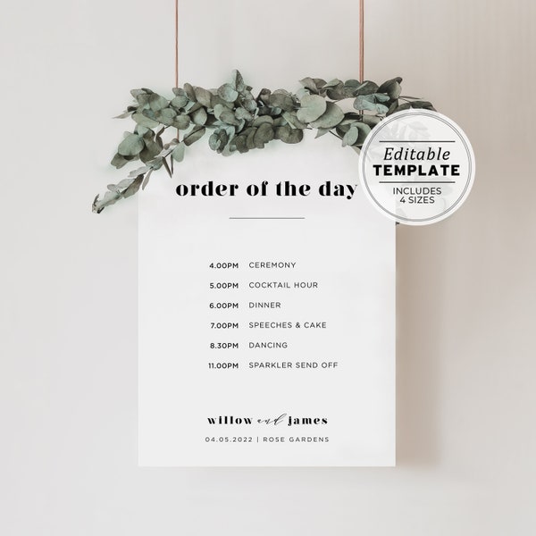 Order of Events - Etsy