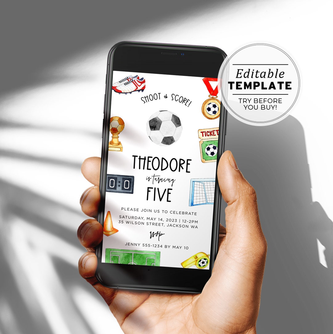 Football Theme Birthday Party E-invite Template, Email, Digital ...