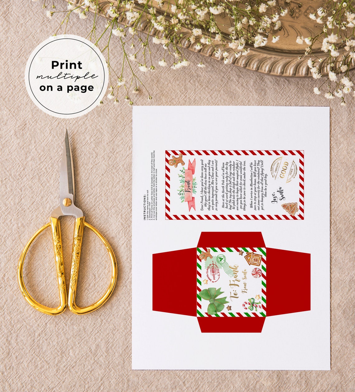 Editable Santa Letter and Envelope Kit Christmas Letter | Etsy