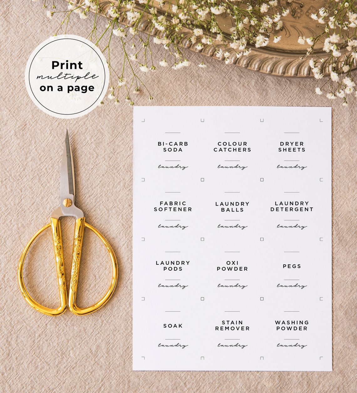 Minimalist Laundry Organization Label Templates Home - Etsy
