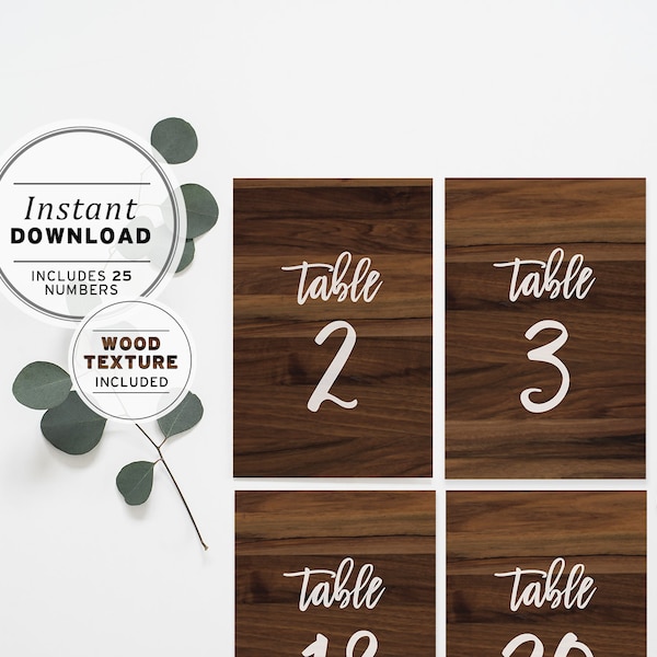 Rustic Table Numbers - Etsy