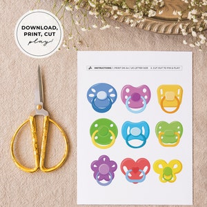 Baby Shower Games, Pin the Pacifier on the Baby, Printable Poster Party ...