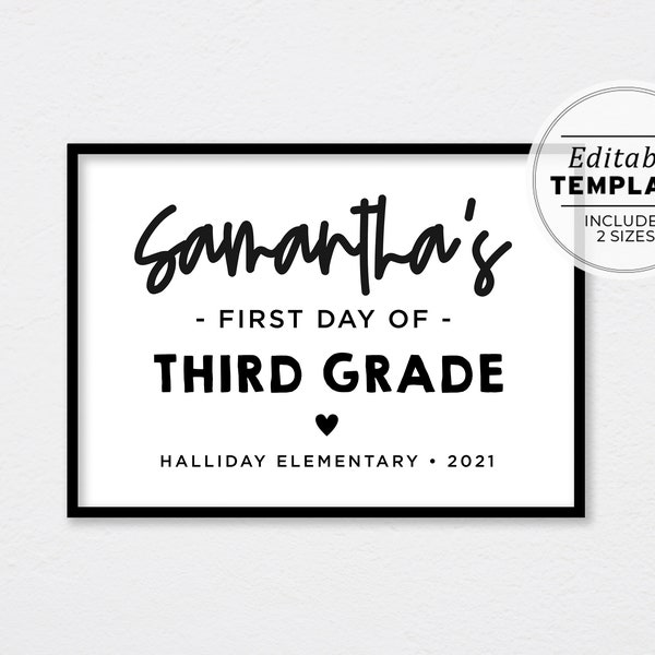 3rd Grade Sign - Etsy
