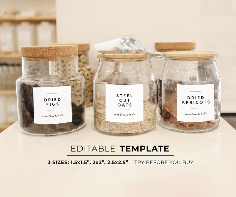 Pantry Label Template Bundle Minimalist Pantry Printable - Etsy