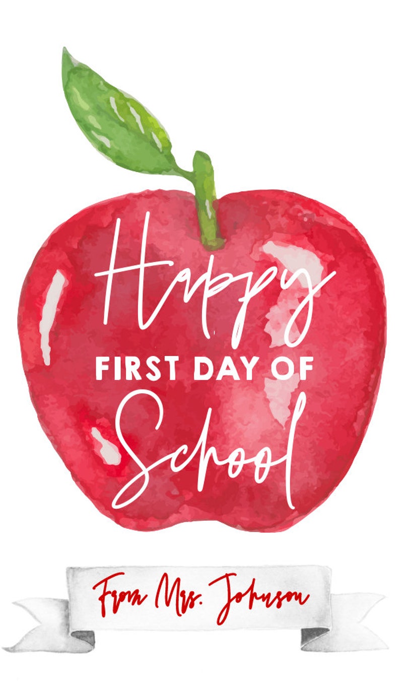 Back to School Teacher Gift Tag, Apple Thank You Favor Tag Template ...