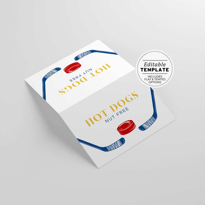 Minimalist Hockey Buffet Food Name Card Sign Grazing Table - Etsy