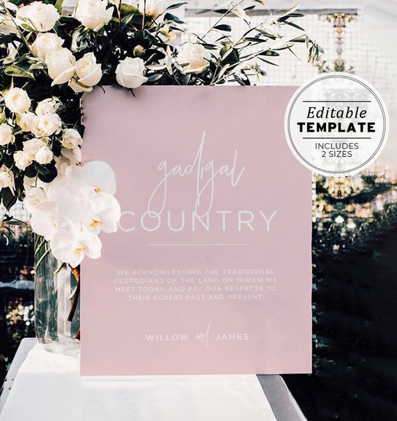 Editable Acknowledgement of Country Sign First Nations - Etsy Australia