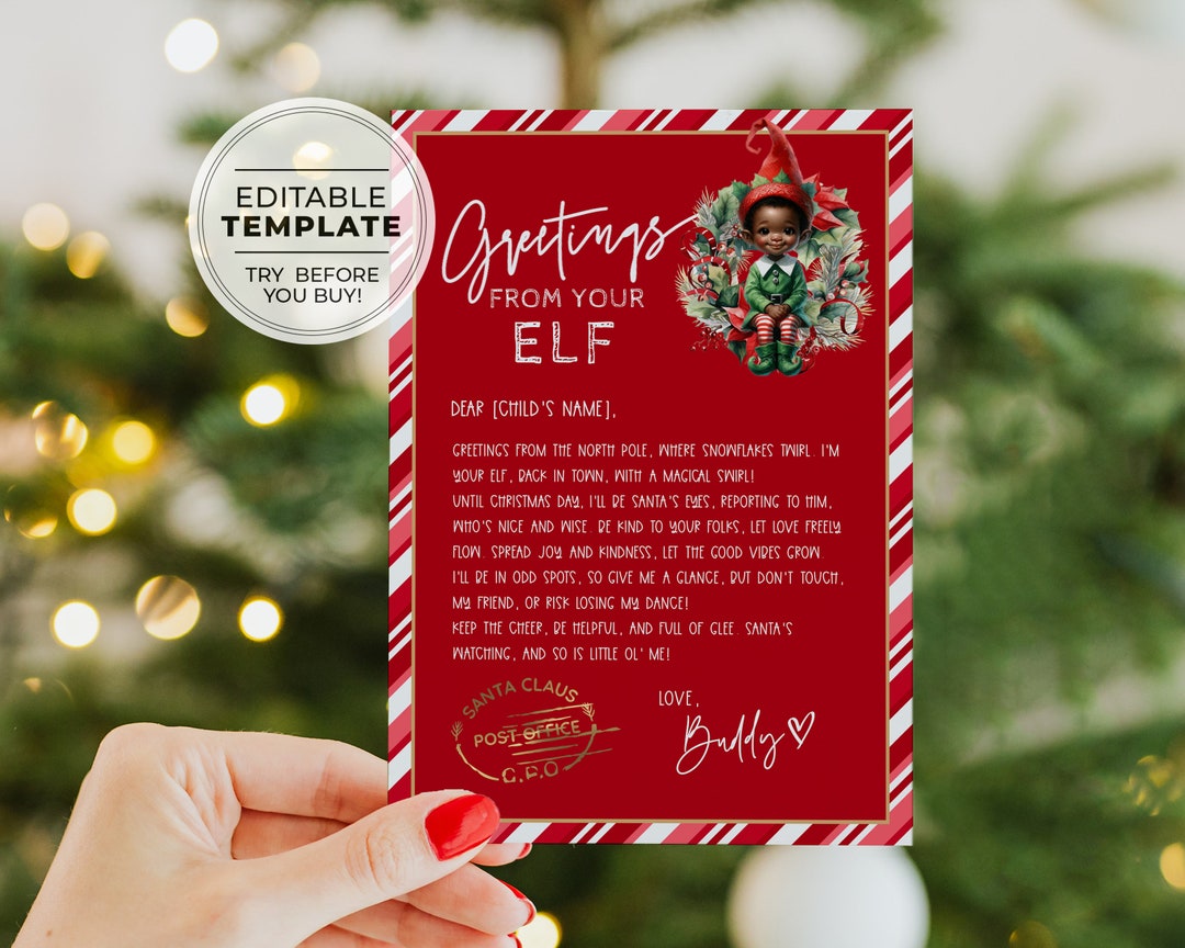 Elf Arrival Letter, Greetings From Your Elf, Christmas Elf Letter, Elf ...