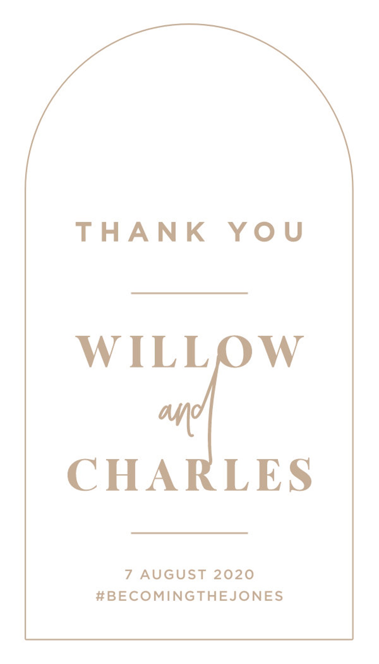 Editable Nue Arch 'thank You' Favor Swing Tags Gift - Etsy