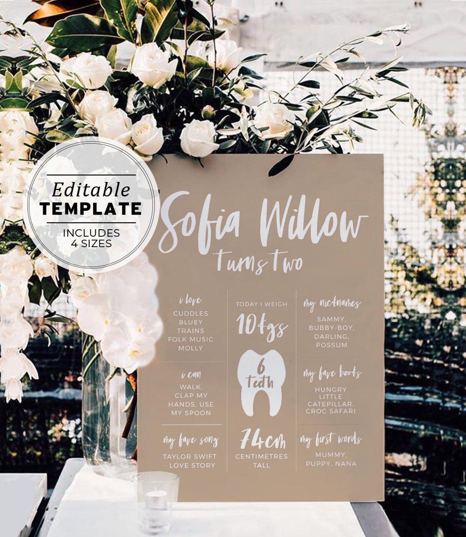 Koko Birthday Milestone Poster Minimalist Birthday Board | Etsy