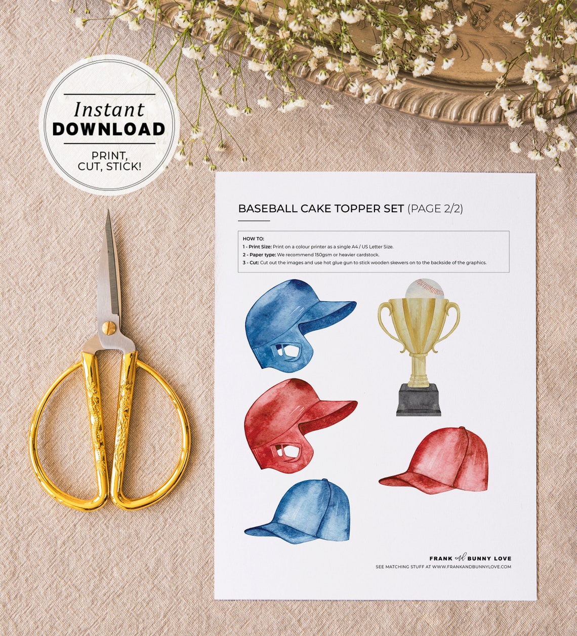 Printable Baseball Cake Topper Watercolor Baseball - Etsy