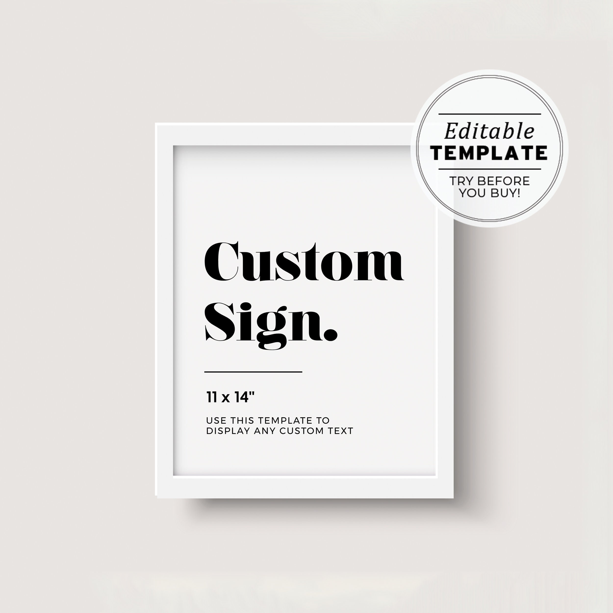 Home & Living Juliette Gold Minimalist Customizable Blank 11x14 Sign ...