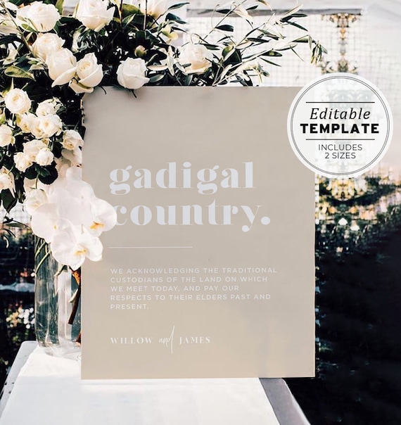 Editable Acknowledgement of Country Sign First Nations - Etsy