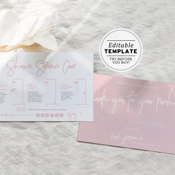 Package Insert Card Template - Etsy