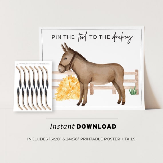 Family Game Night PLULON Pin The Tail On The Donkey Game - Farm Animal ...