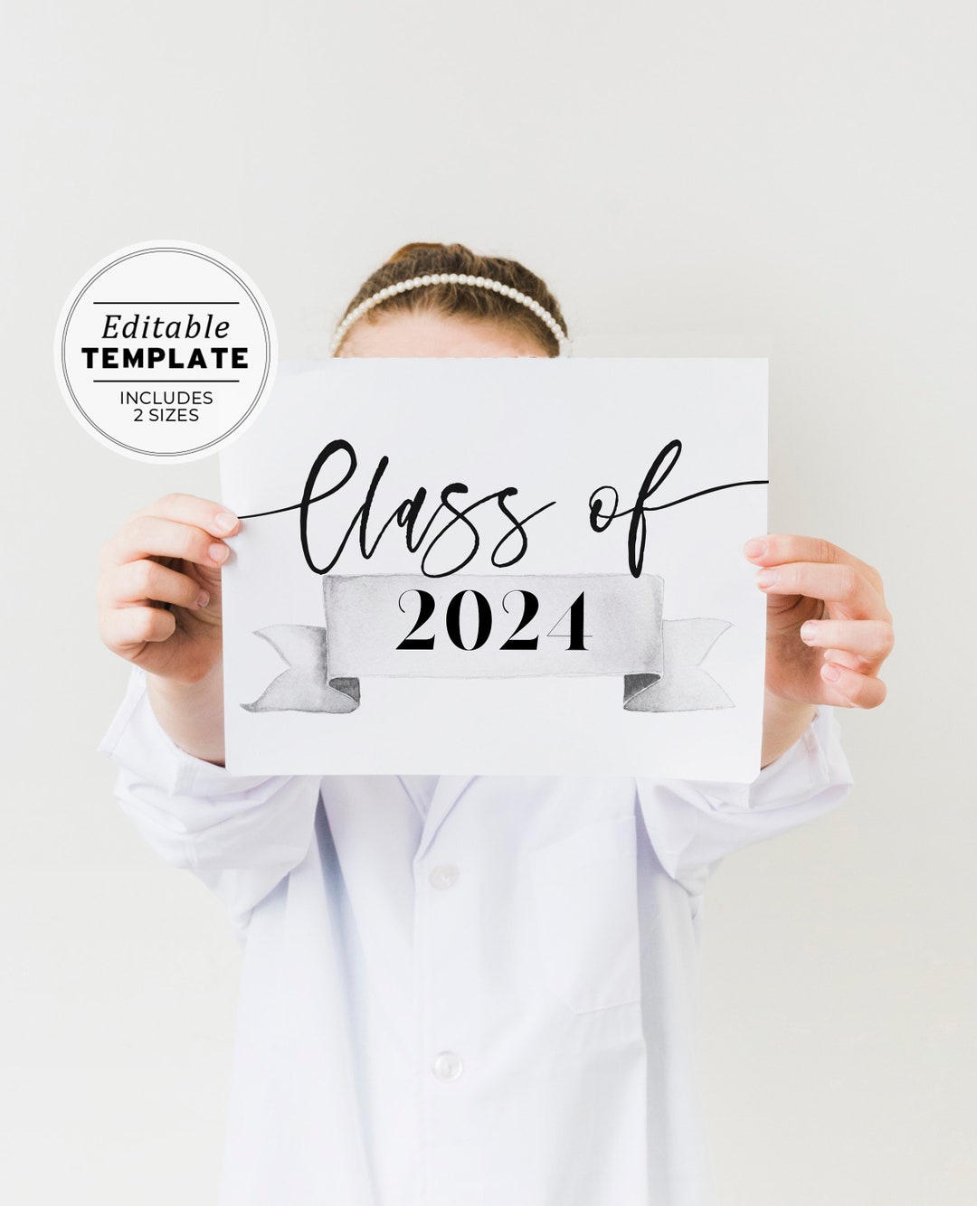 Minimalist Class of 2024 Graduation Sign, Senior Pictures Photo Prop ...