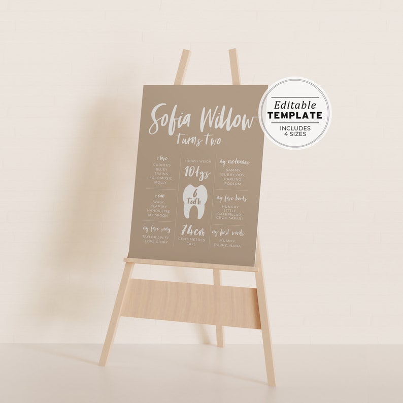 Koko Birthday Milestone Poster Minimalist Birthday Board | Etsy