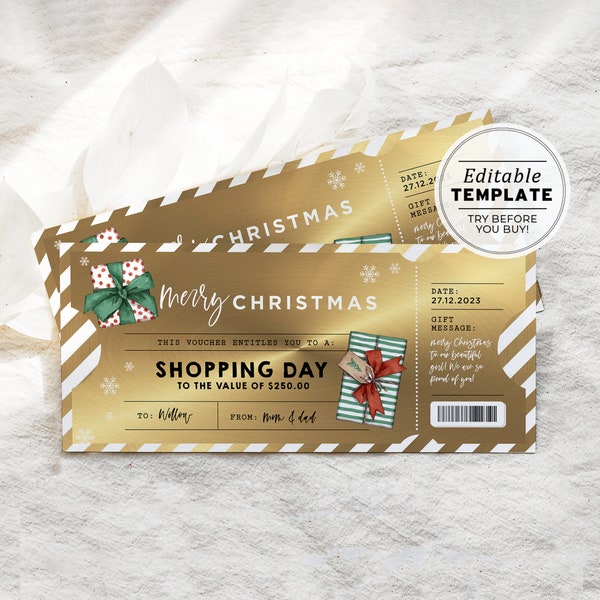 Printable Shopping Spree Gift Certificate Template - 60+ Gift Ideas for ...